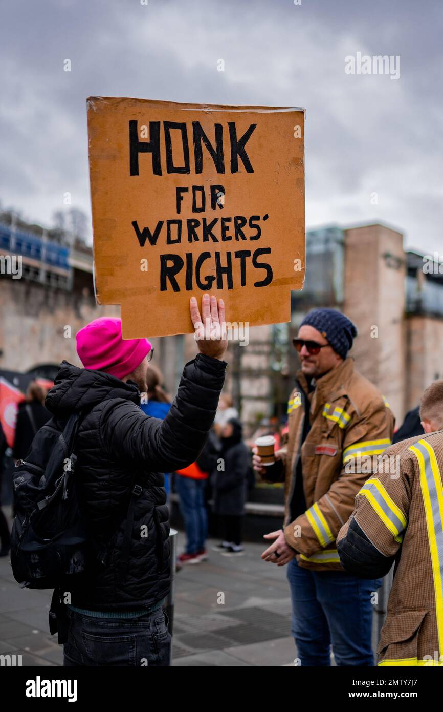 Workers' protest rally on a large day of national industrial action ...