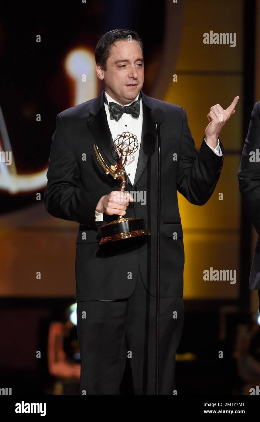 Jeff Beldner accepts the award for outstanding drama series writing ...