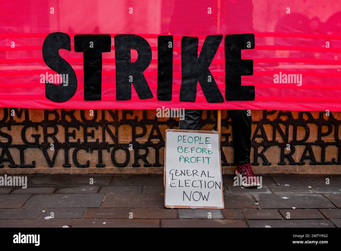 Workers' protest rally on a large day of national industrial action ...
