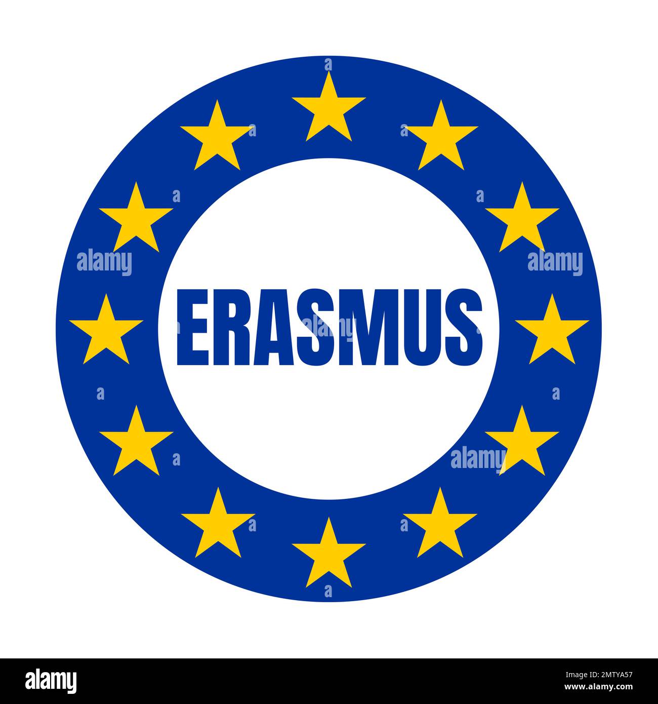 Erasmus sign illustration with the European flag Stock Photo - Alamy