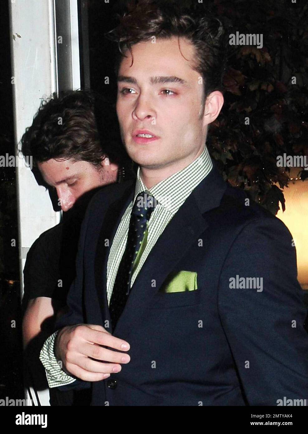"Gossip Girl" actor Ed Westwick shows off his tired and red eyes as he ...
