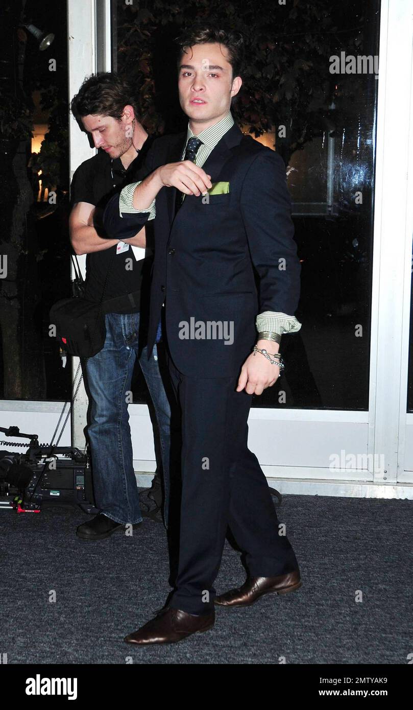 "Gossip Girl" actor Ed Westwick shows off his tired and red eyes as he ...