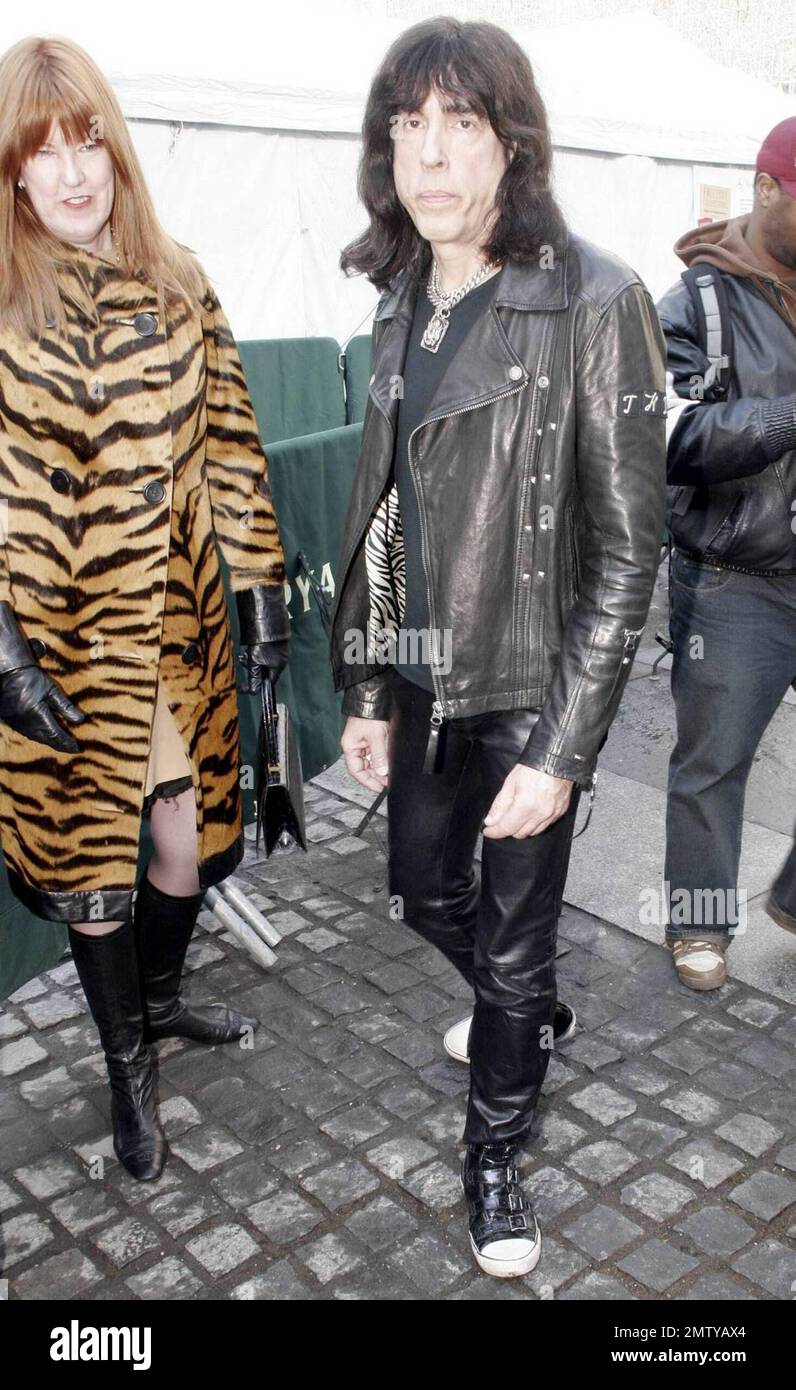 Ramones drummer Mark Ramone arrives at the Tommy Hilfiger fashion show ...