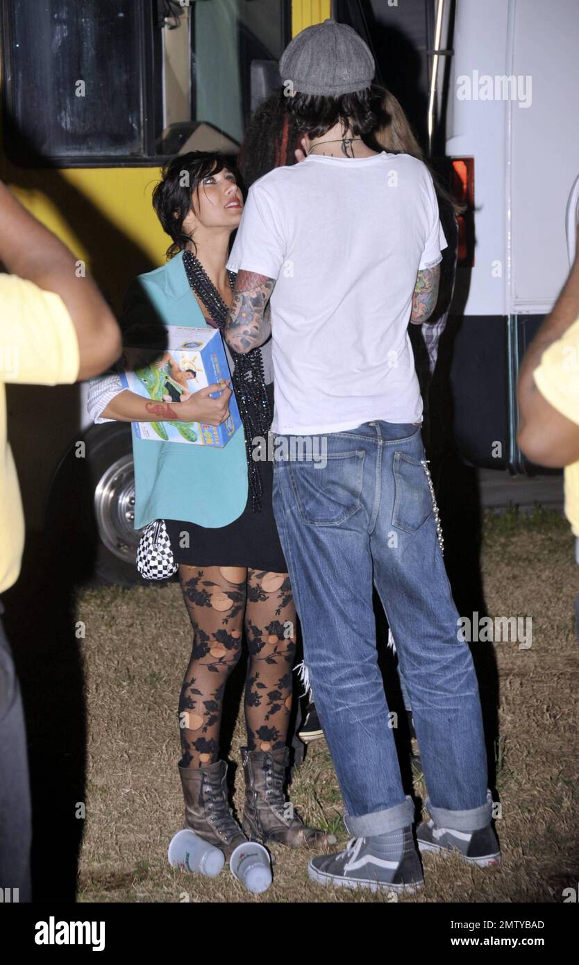 EXCLUSIVE!! Tommy Lee and girlfriend Sofia Toufa hang out backstage at the Ultra Music Festival ...