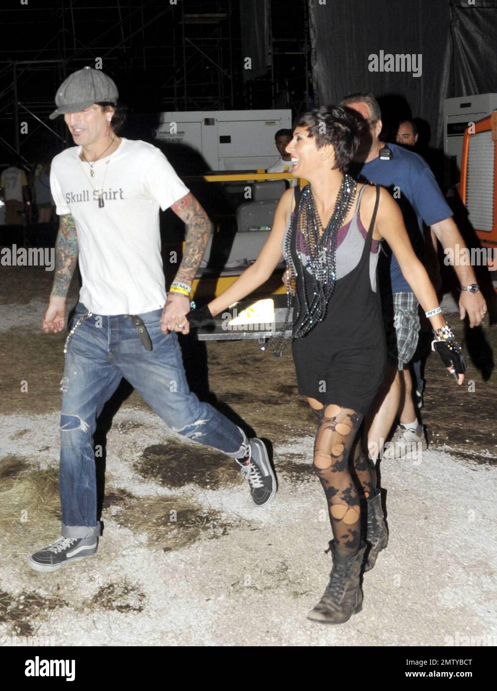 EXCLUSIVE!! Tommy Lee and girlfriend Sofia Toufa hang out backstage at ...