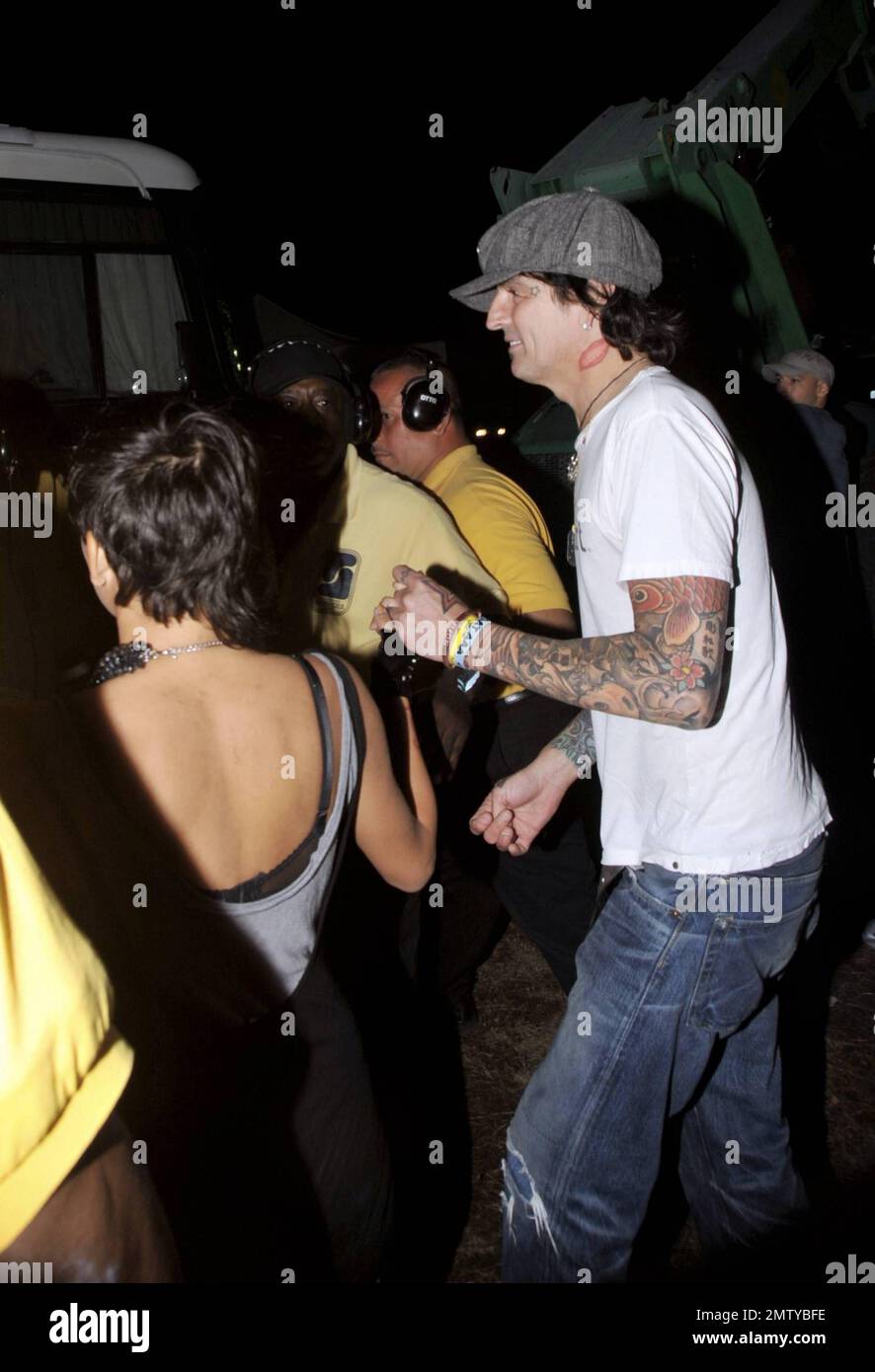 EXCLUSIVE!! Tommy Lee and girlfriend Sofia Toufa hang out backstage at ...