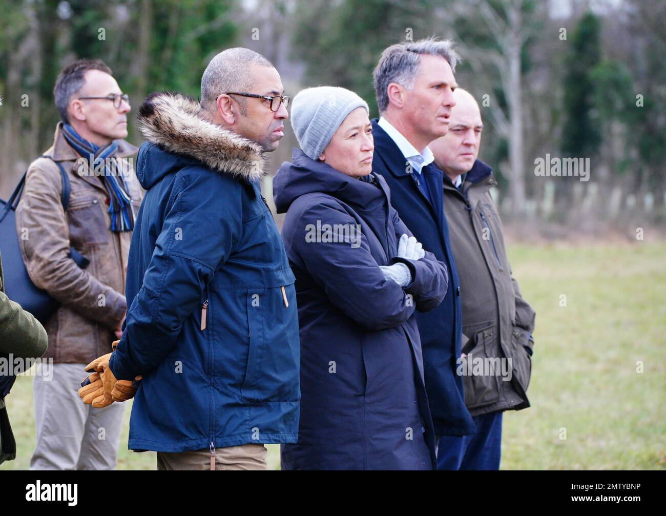 Foreign Secretary James Cleverly (2nd left) with Defence Secretary Ben ...