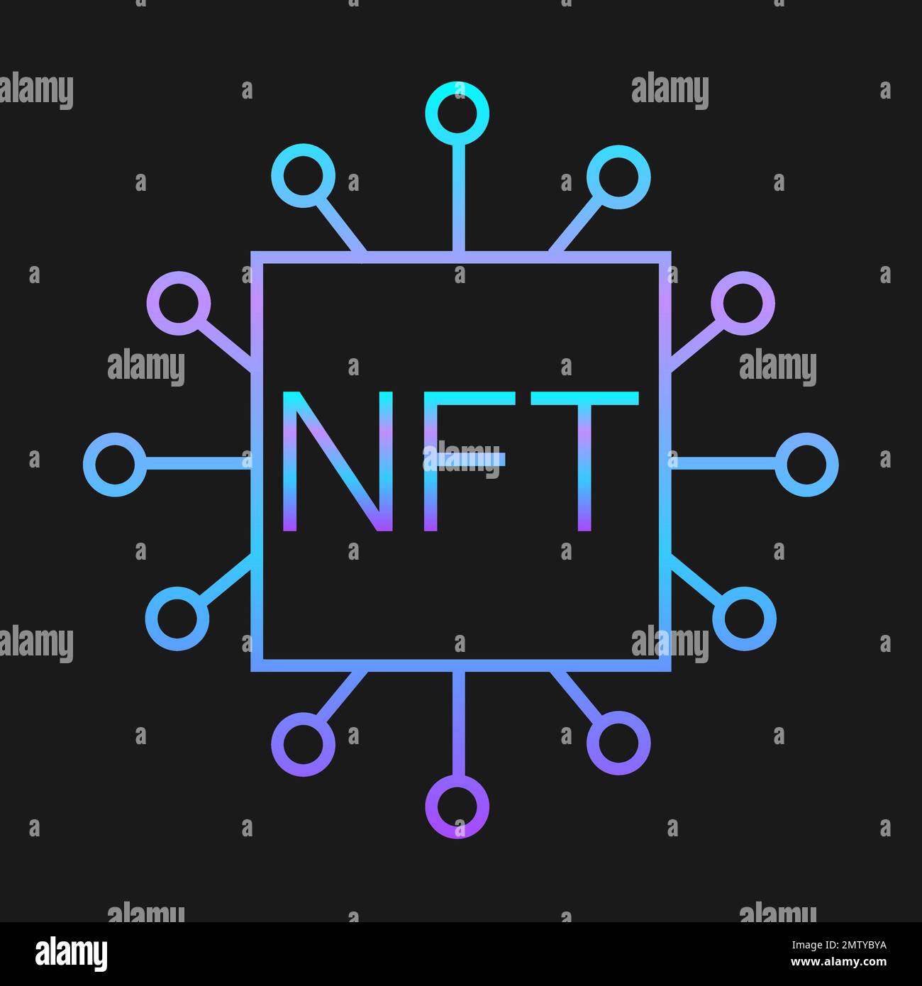 NFT technology line icon. Crypto Icon or Logo Symbol vector ...