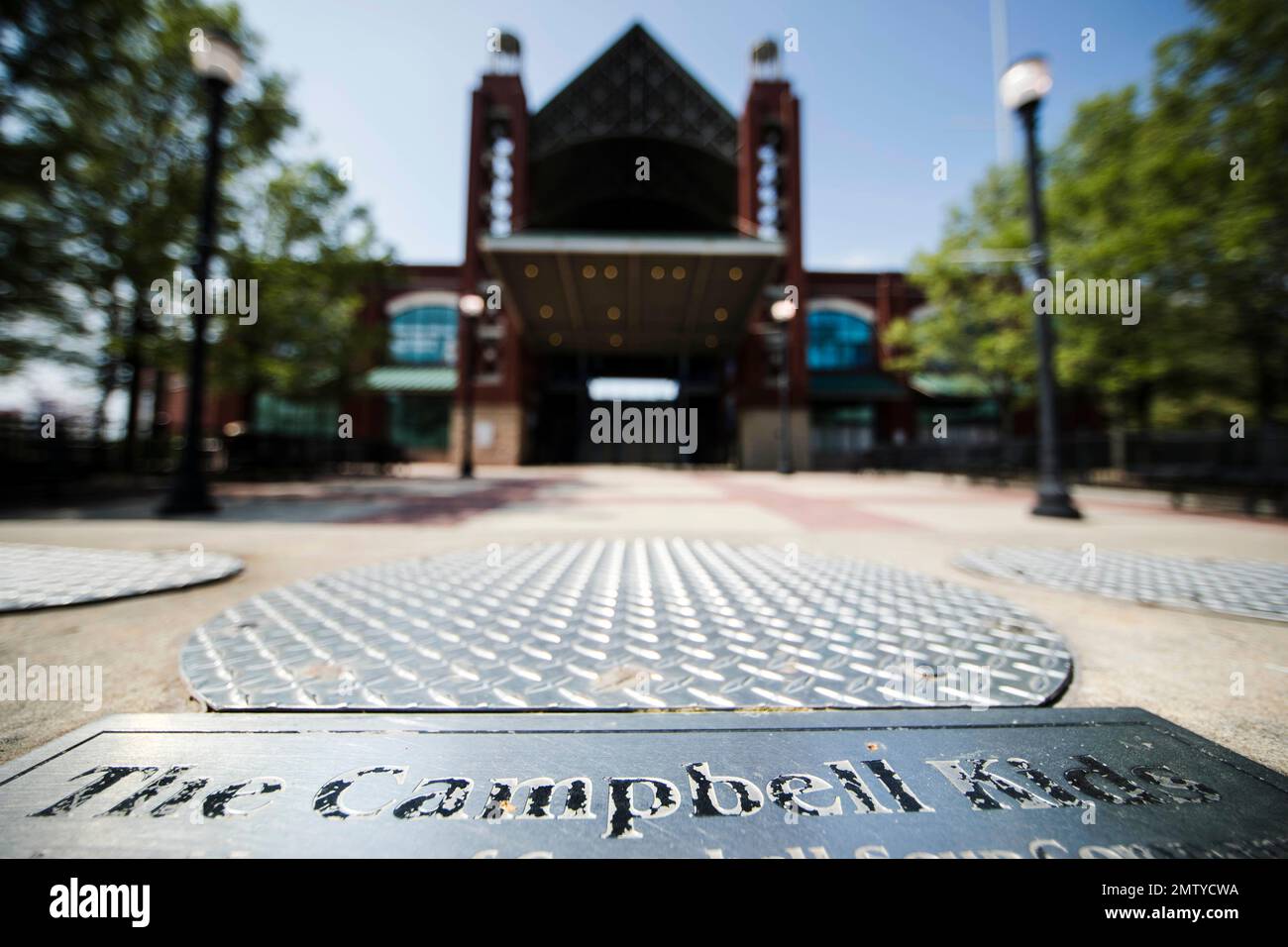 This Thursday, April 20, 2017 photo shows a placard where a Campbell ...