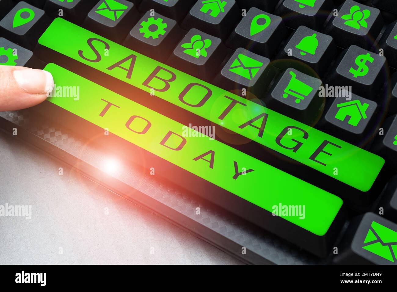 Sign displaying Sabotage. Concept meaning destruction of an employer's ...