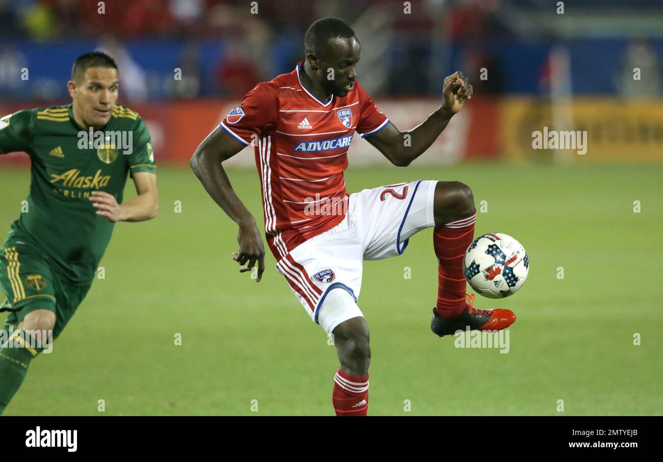 FC Dallas forward Roland Lamah (20) kicks the ball during the first ...