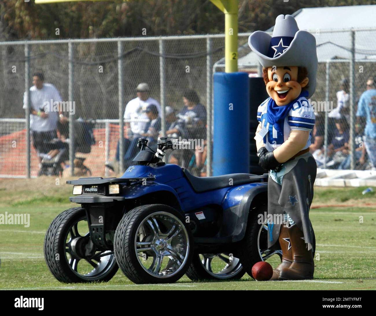 Rowdy has some fun at the Dallas Cowboys training camp. While on the ...
