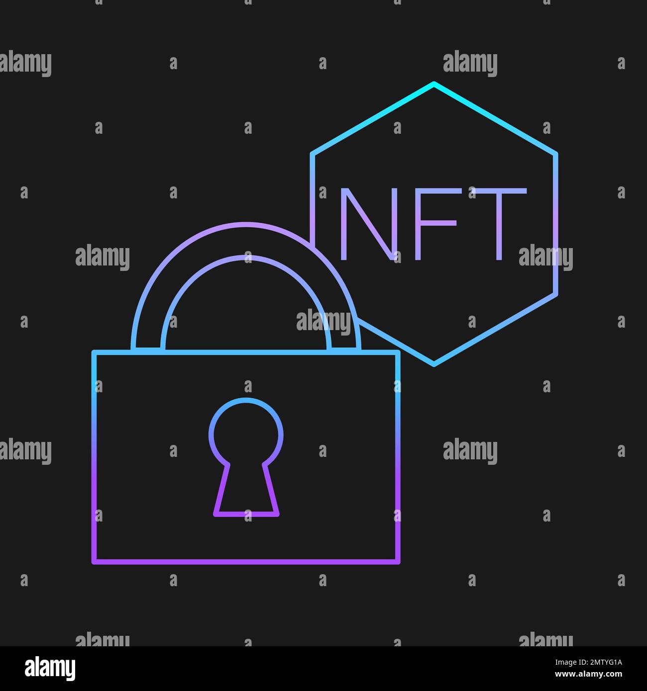 Nft Blockchain Technology Line Icon Linear Style Sign For Mobile Concept And Web Design Nft