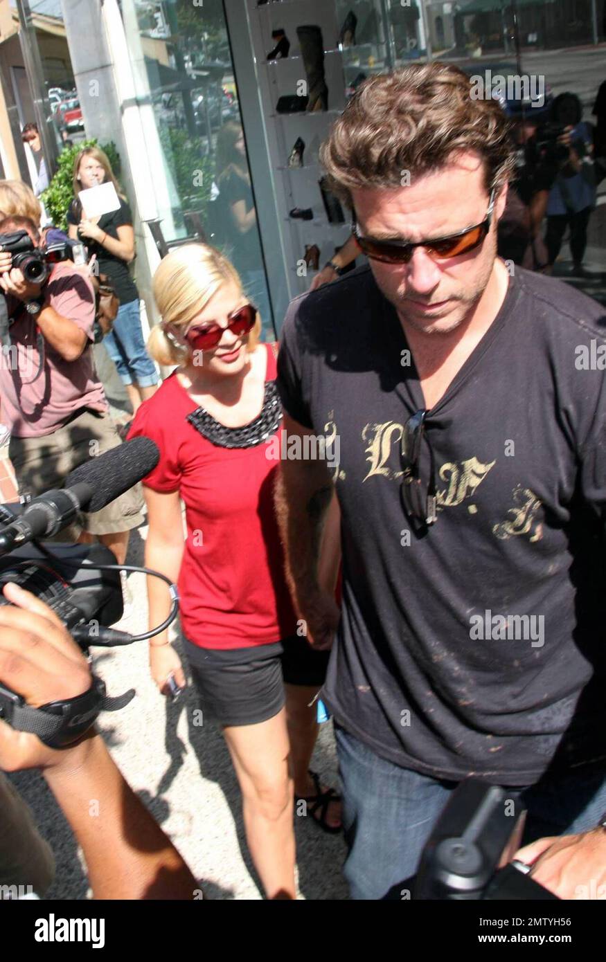 Tori Spelling and Dean McDermott cause a stir amongst the large throng ...