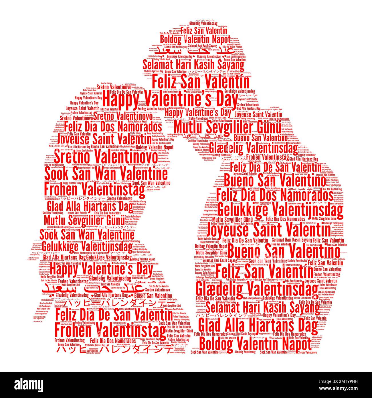 Happy Valentine's day in different languages word cloud Stock Photo - Alamy