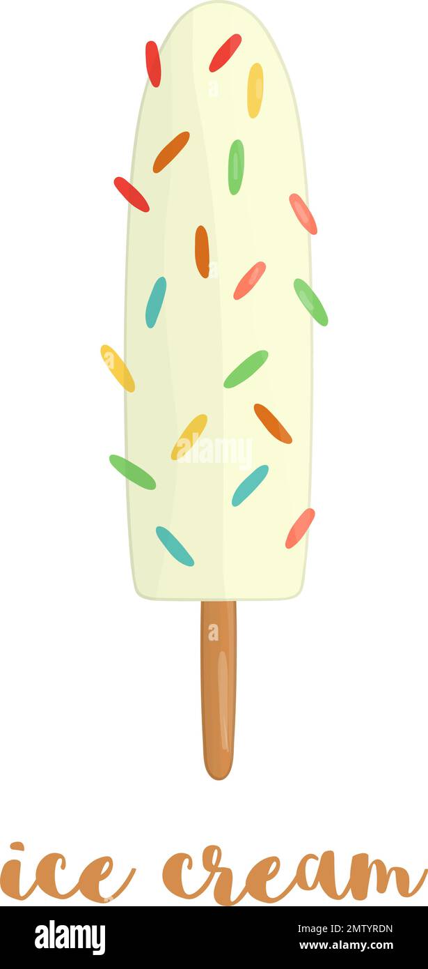 Vector illustration of colorful ice-cream. Sweet summer dessert ...