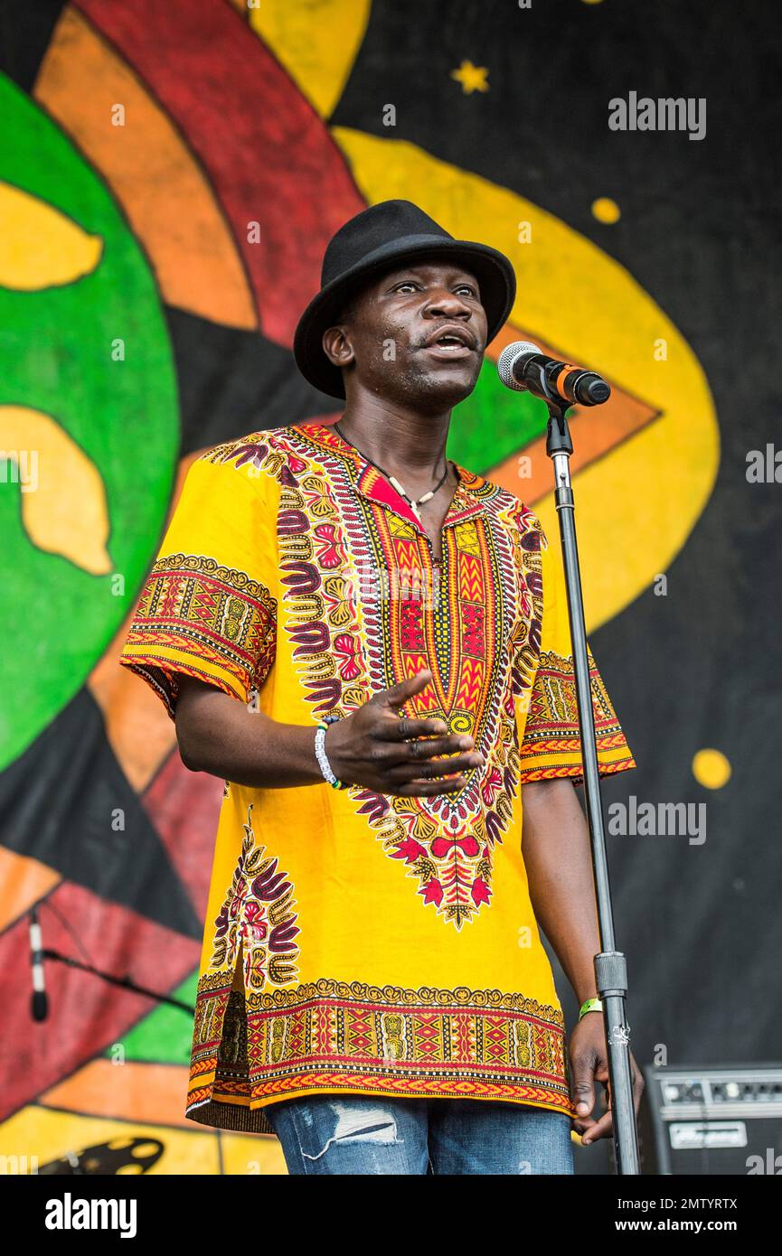 Mathias Muzaza of Mokoomba performs at the New Orleans Jazz and ...
