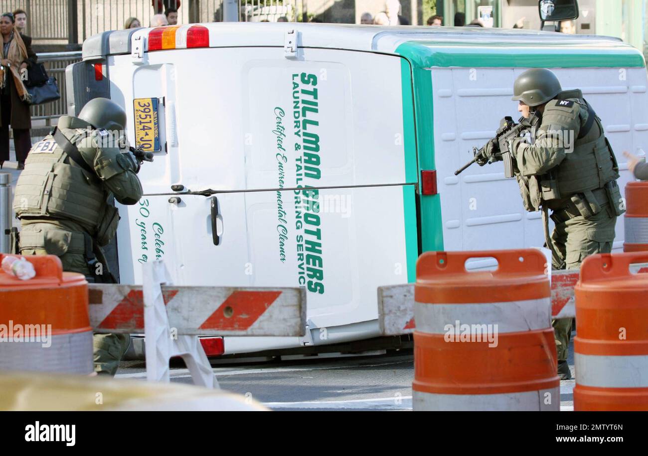 Actor Alan Alda show off fake blood on his head and is dragged by ...