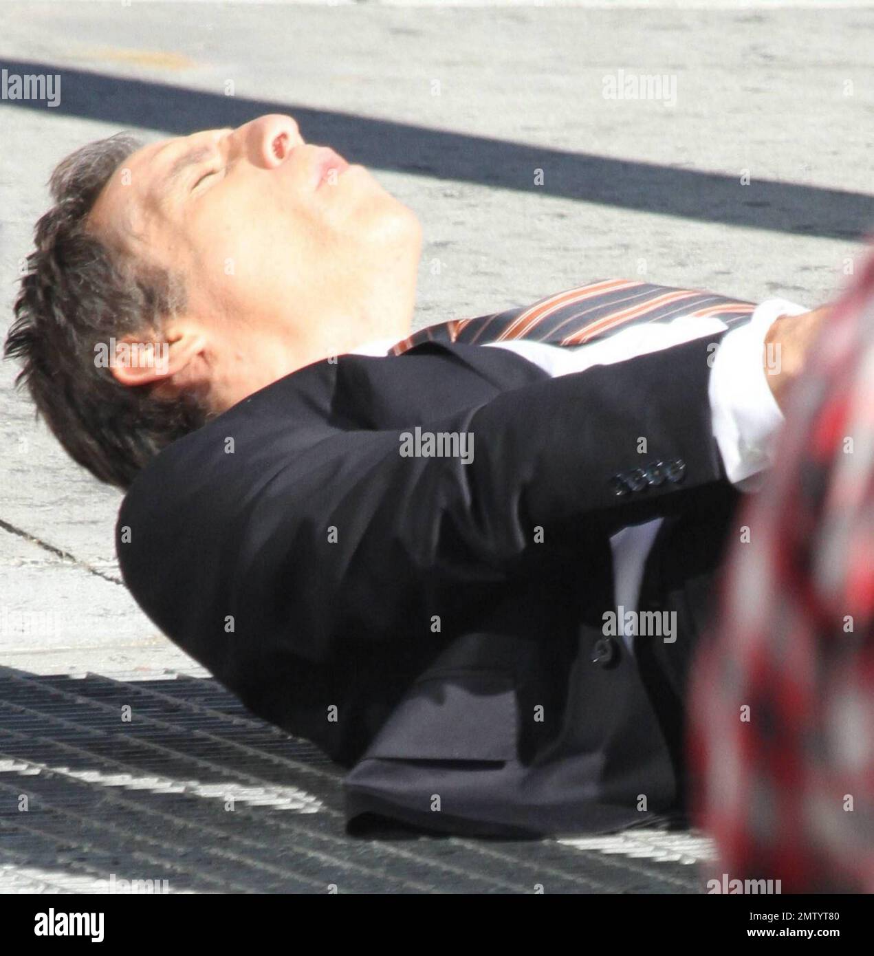 Ben Stiller on the set of "Tower Heist" during a day of shooting an ...