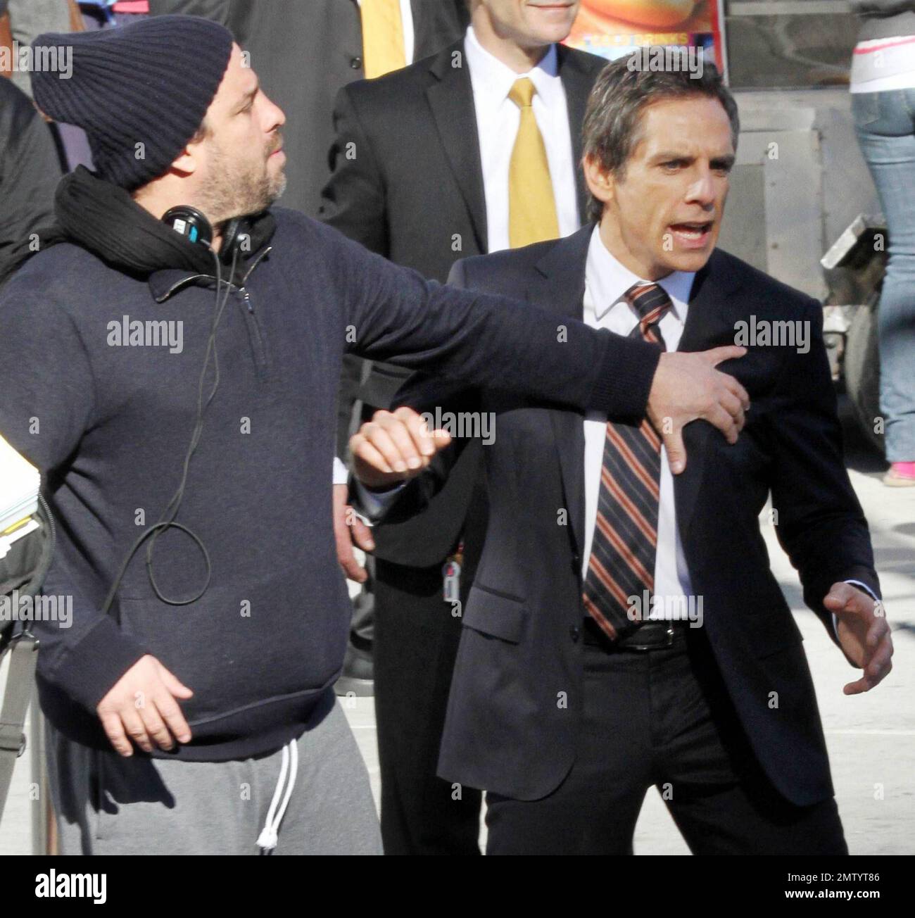Ben Stiller on the set of "Tower Heist" during a day of shooting an ...