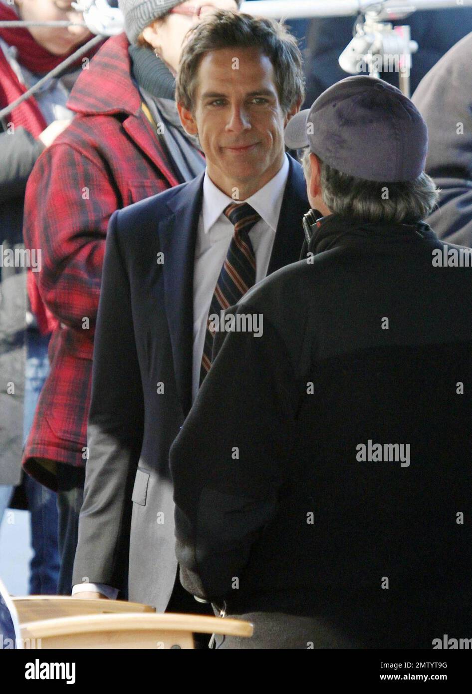 Ben Stiller on the set of "Tower Heist" during a day of shooting an ...