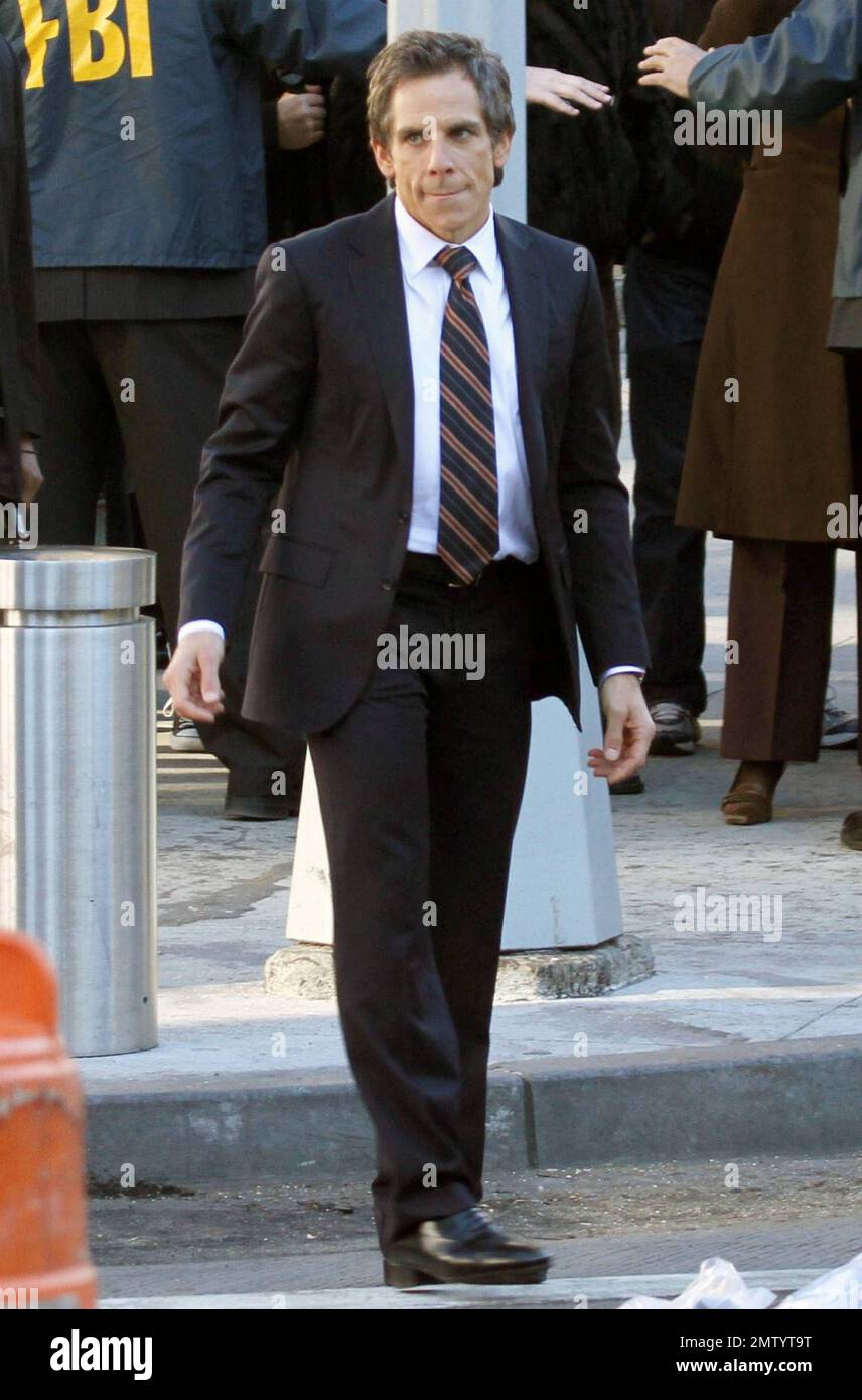 Ben Stiller on the set of "Tower Heist" during a day of shooting an ...