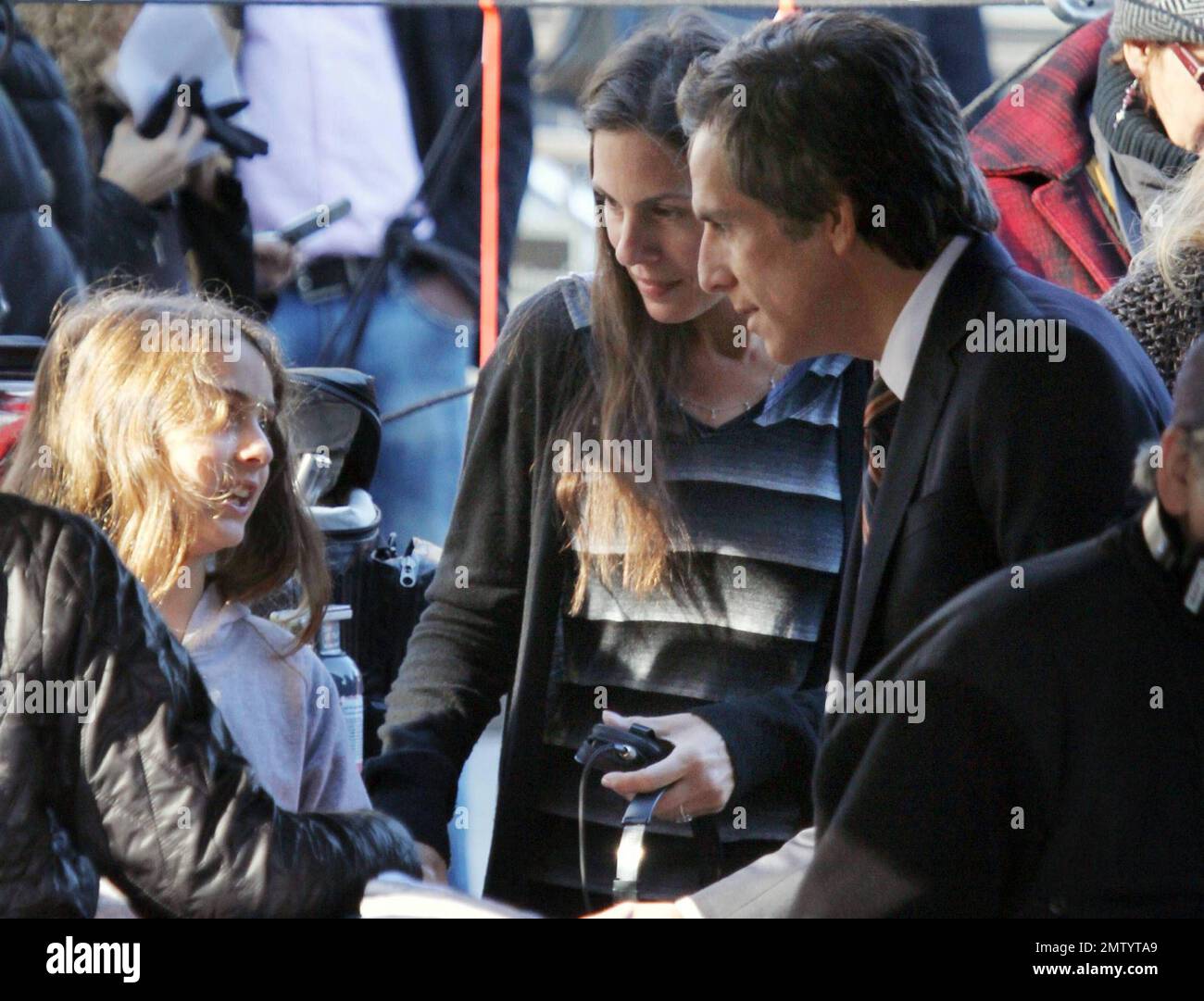 Ben Stiller on the set of "Tower Heist" during a day of shooting an ...