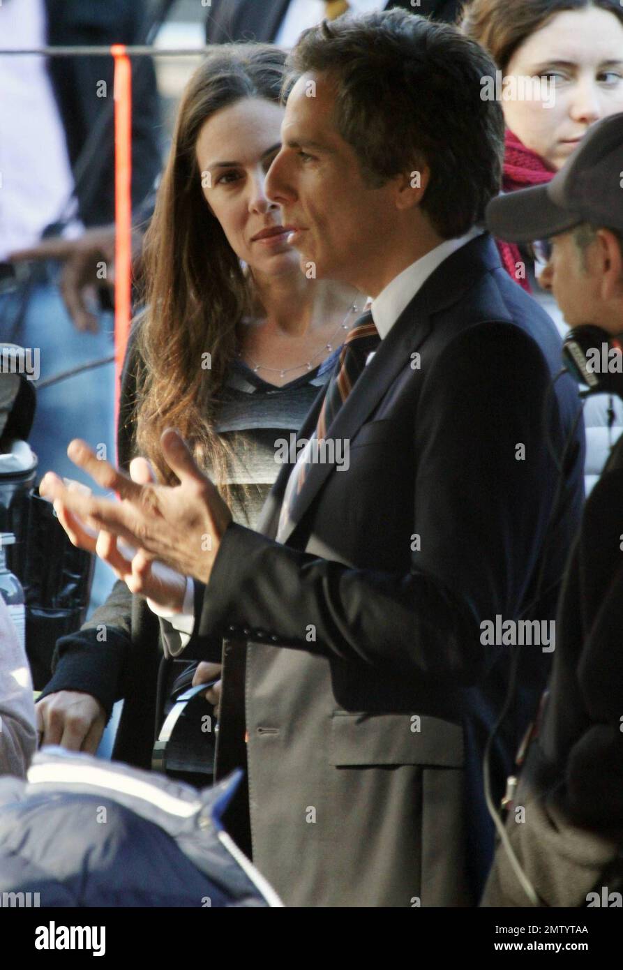 Ben Stiller on the set of "Tower Heist" during a day of shooting an ...