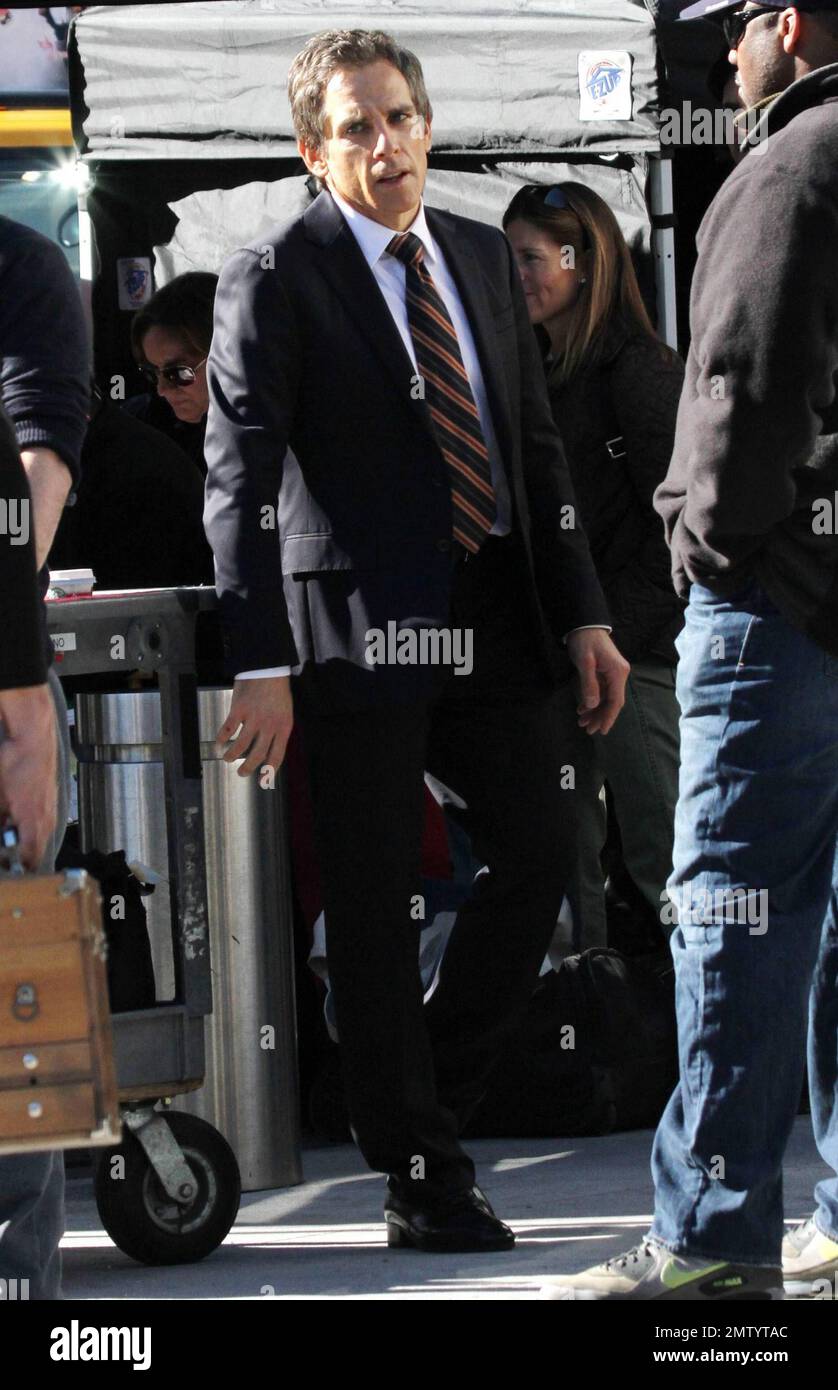 Ben Stiller on the set of "Tower Heist" during a day of shooting an ...