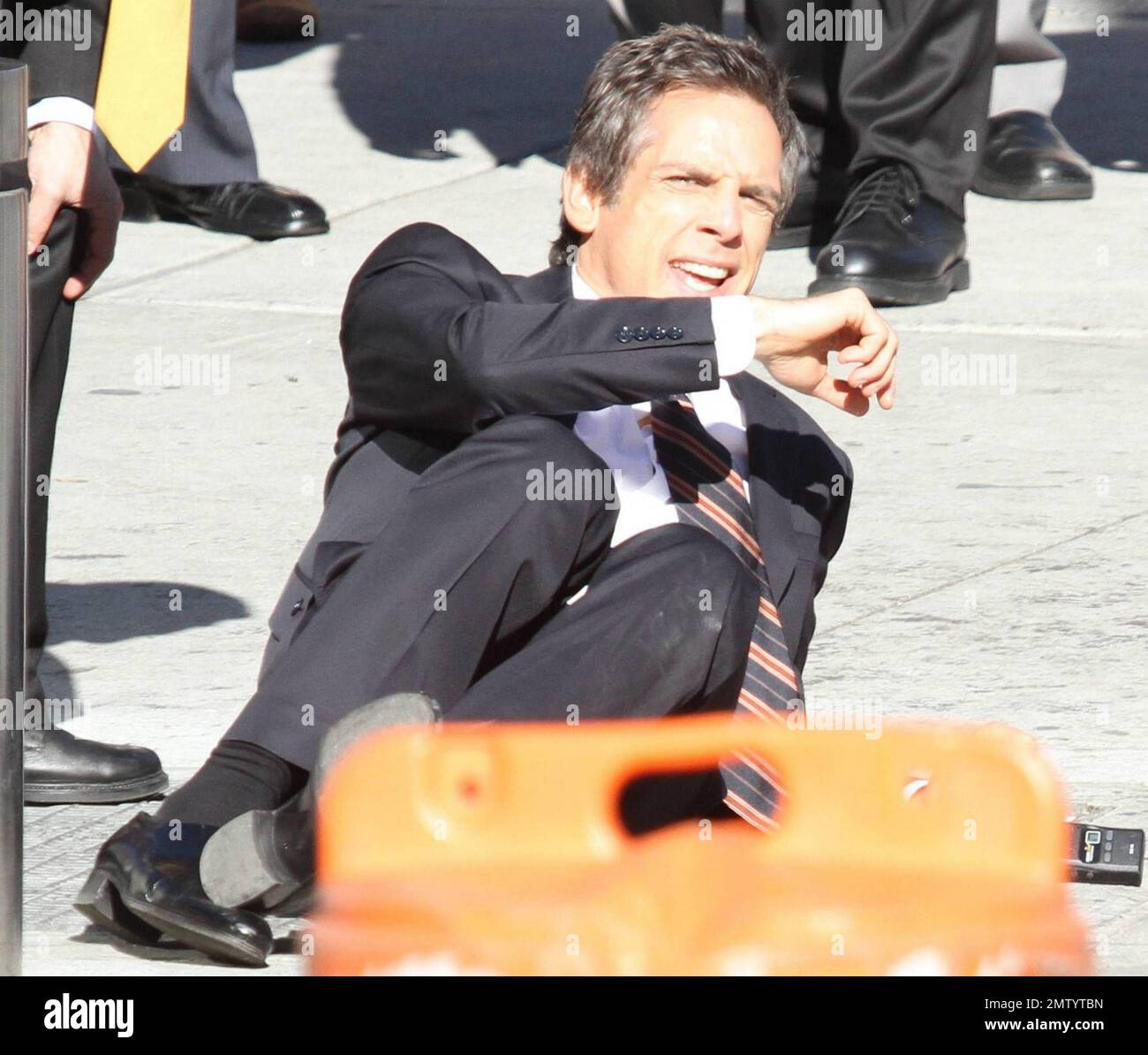 Ben Stiller on the set of "Tower Heist" during a day of shooting an ...