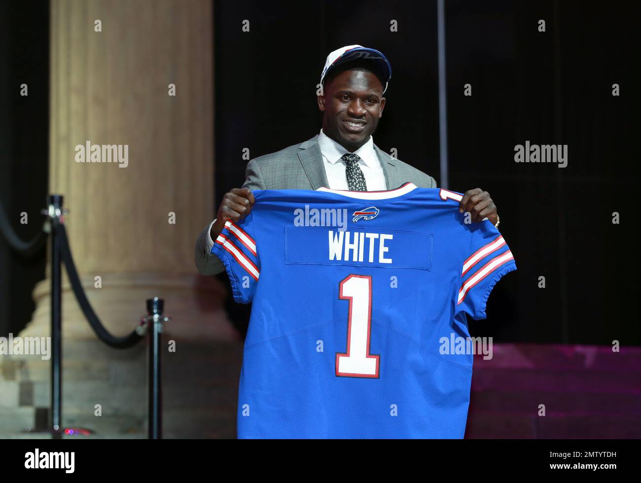 LSU's Tre'Davious White poses after being selected by the Buffalo Bills ...