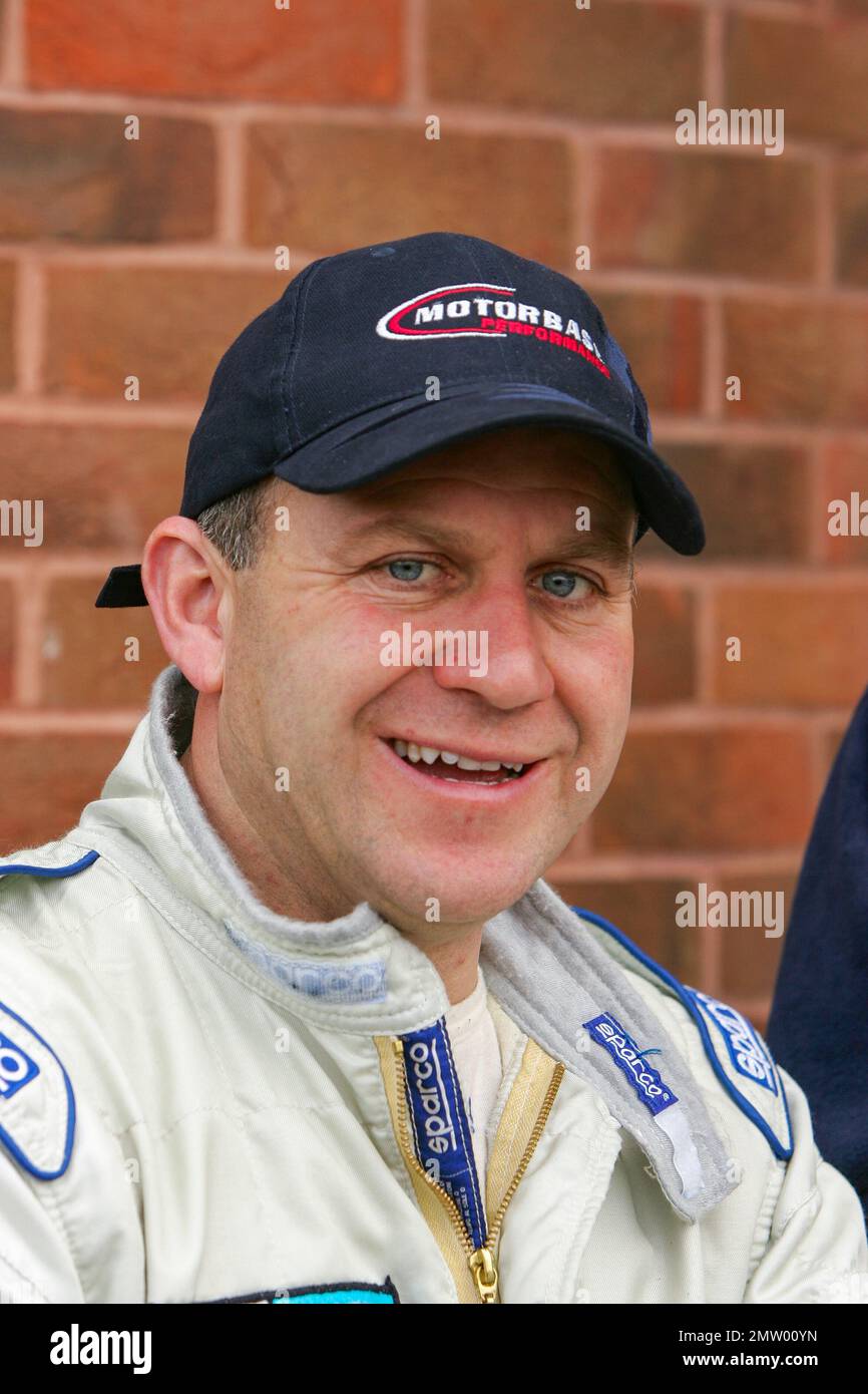 Racing driver Rob Collard in 2008 smiling to camera during public pit ...