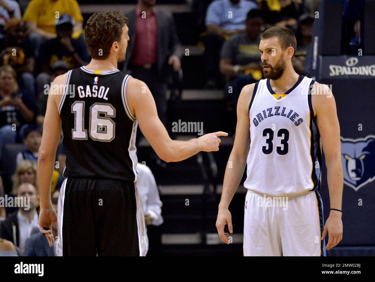 San Antonio Spurs center Pau Gasol (16) and his brother, Memphis ...