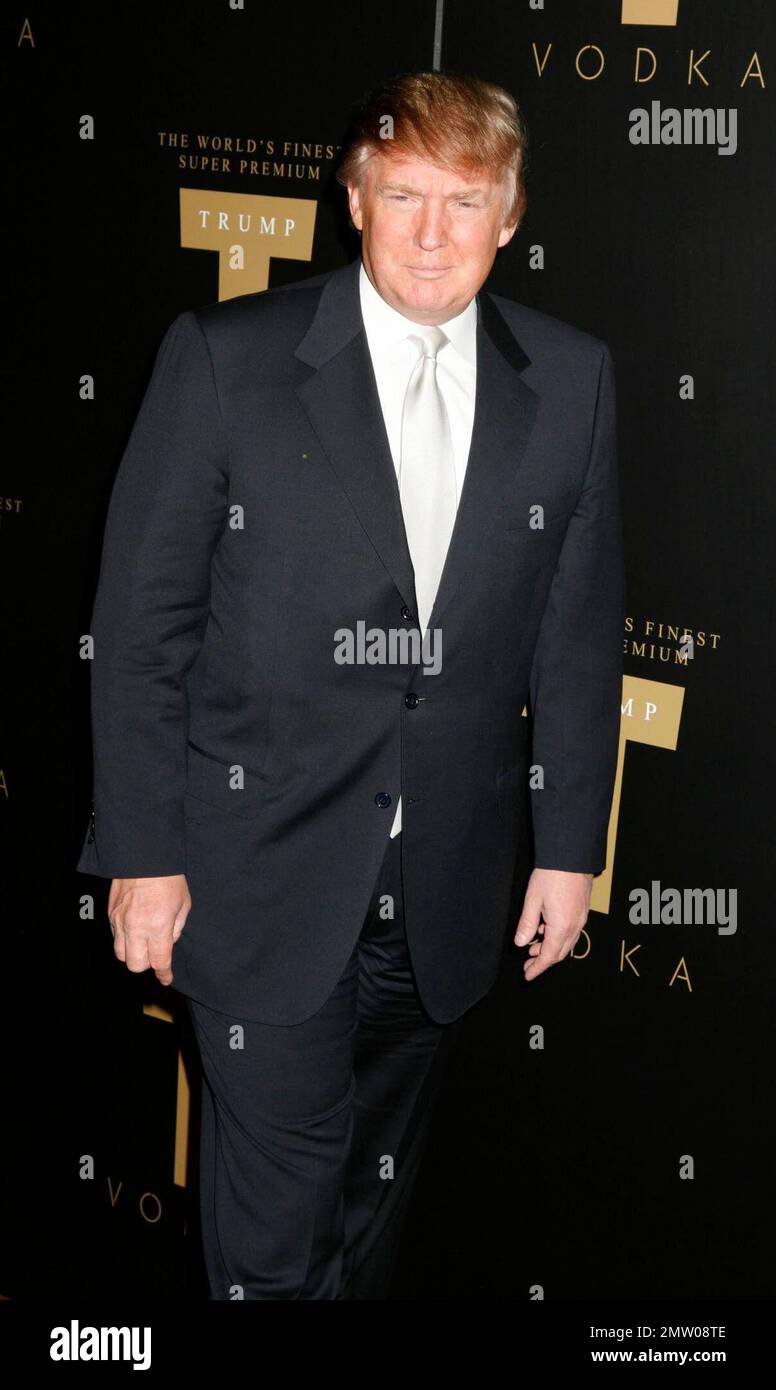 Donald Trump arrives on the red carpet for the launch of his new line ...