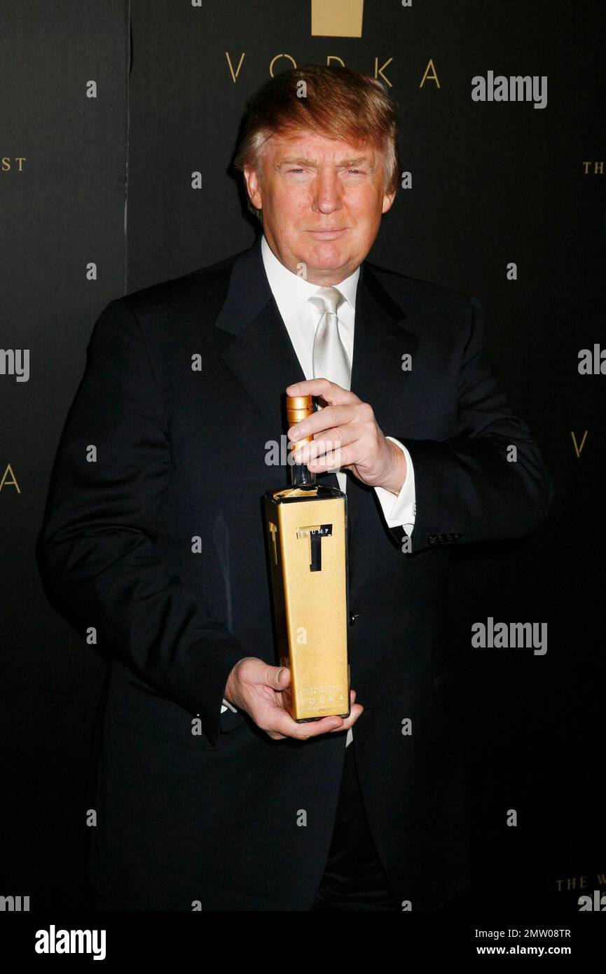 Donald Trump arrives on the red carpet for the launch of his new line ...
