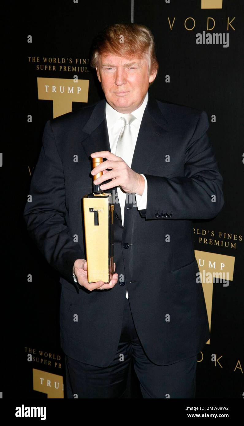 Donald Trump arrives on the red carpet for the launch of his new line ...