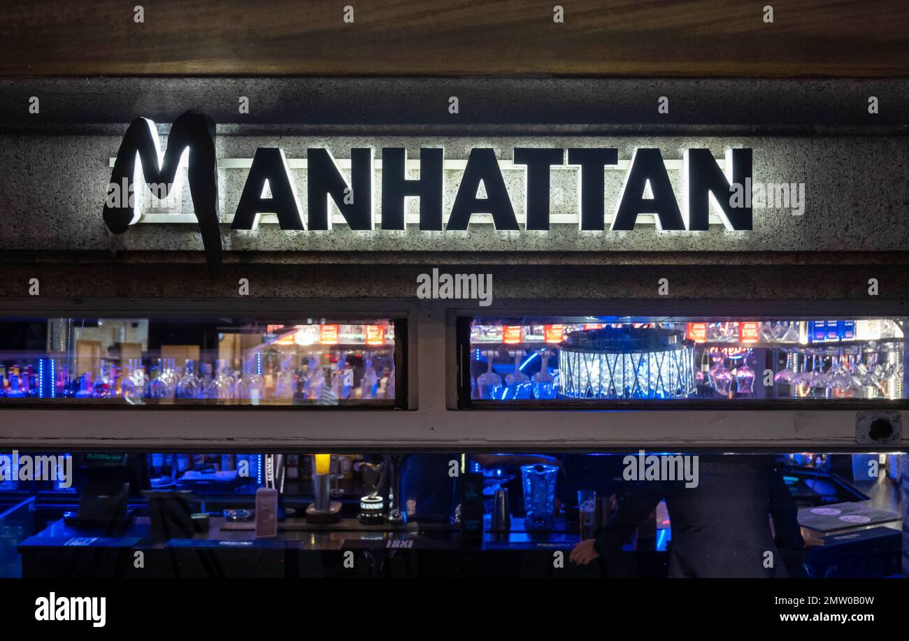 Manhattan a bar in Liverpool Stock Photo - Alamy