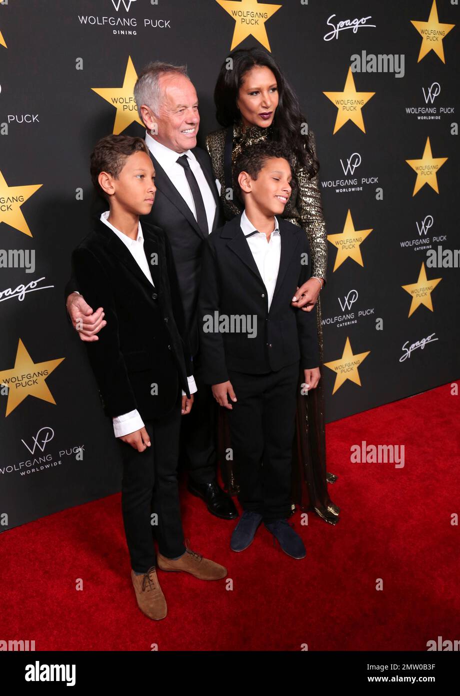 Wolfgang Puck, second left, Gelila Assefa, Alexander Wolfgang Puck and ...
