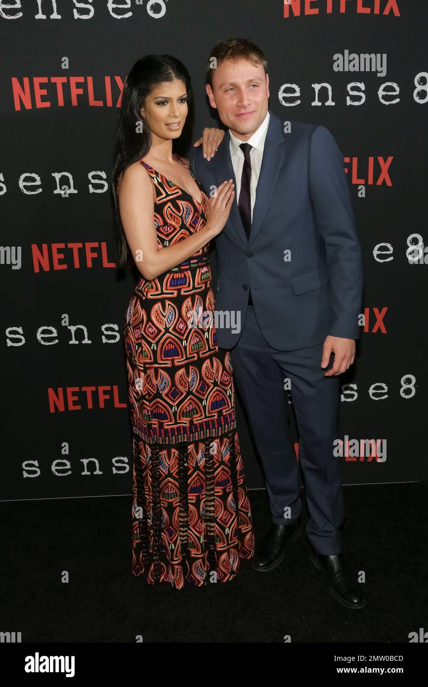 Actress Tina Desai, left, and Actor Max Riemelt attend the Netflix ...