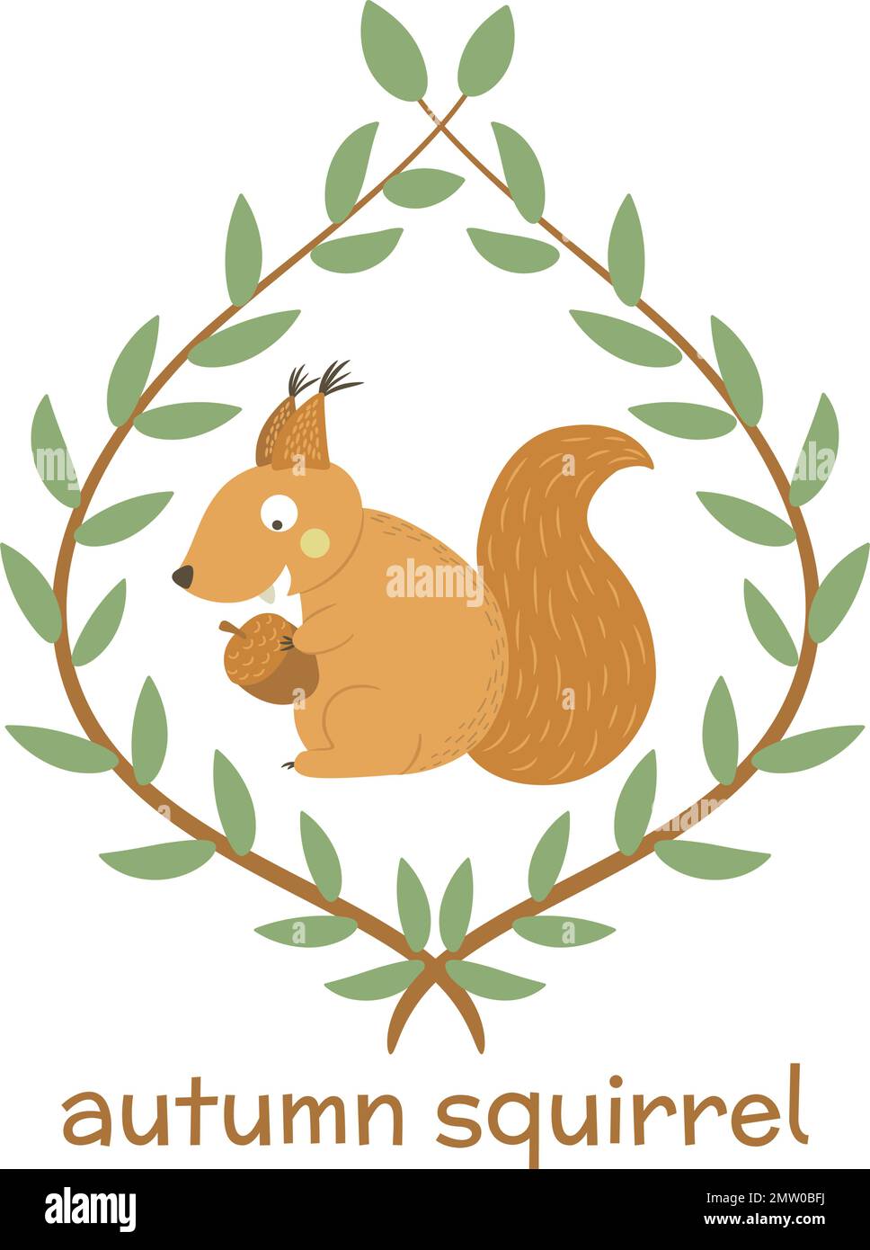 Scandinavian forest in autumn Stock Vector Images - Alamy