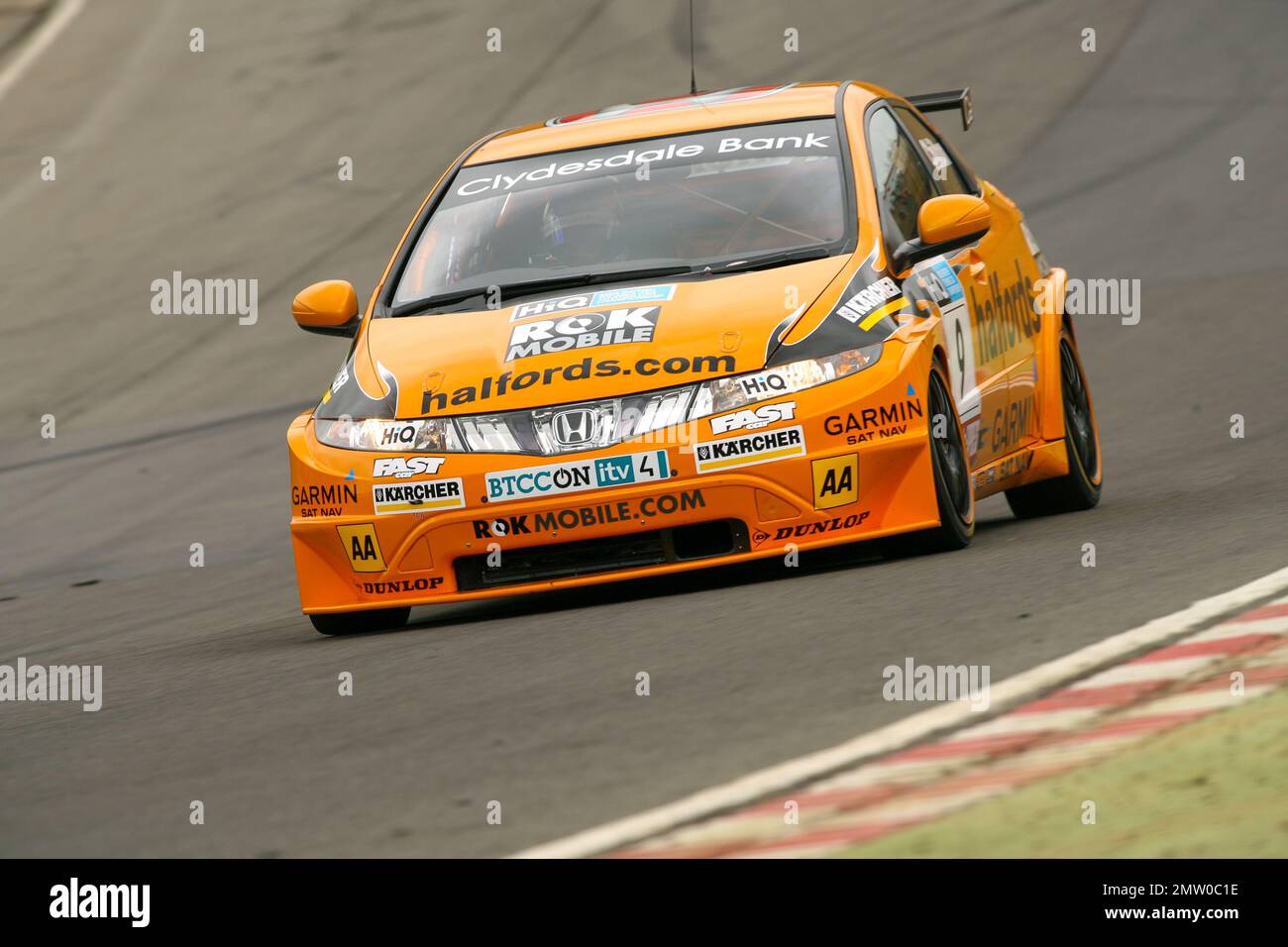 Tom Chilton on track at Brands Hatch driving the Honda Civic during the ...