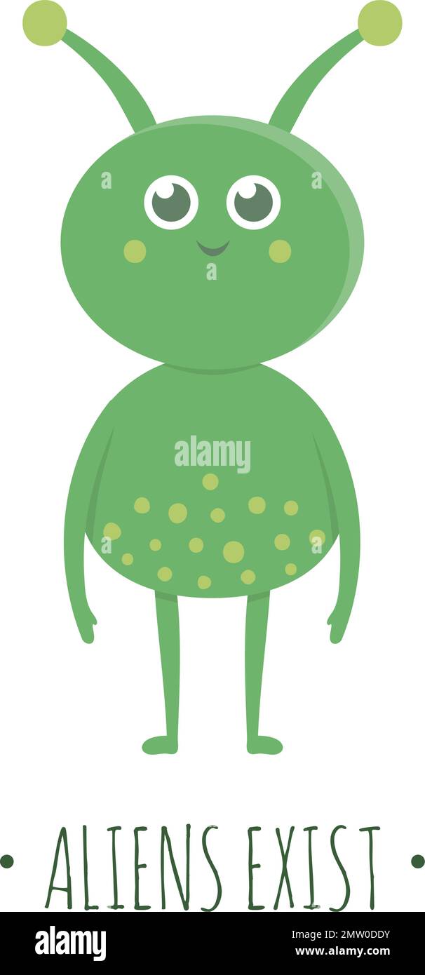 Vector alien illustration for children. Bright and cute flat picture of ...