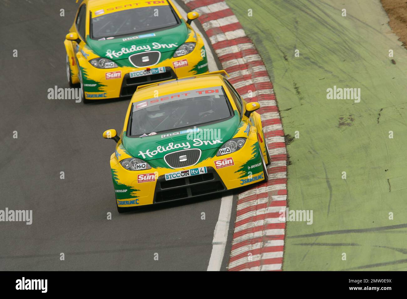 Darren Turner and Jason Plato together driving the Seat Leon TDI at ...