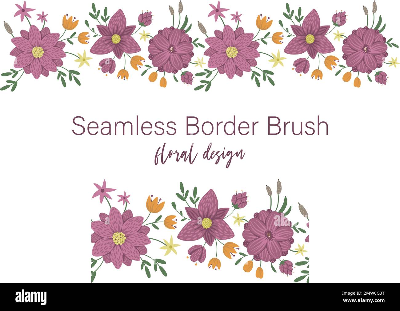 Purple swamp flowers Stock Vector Images - Alamy