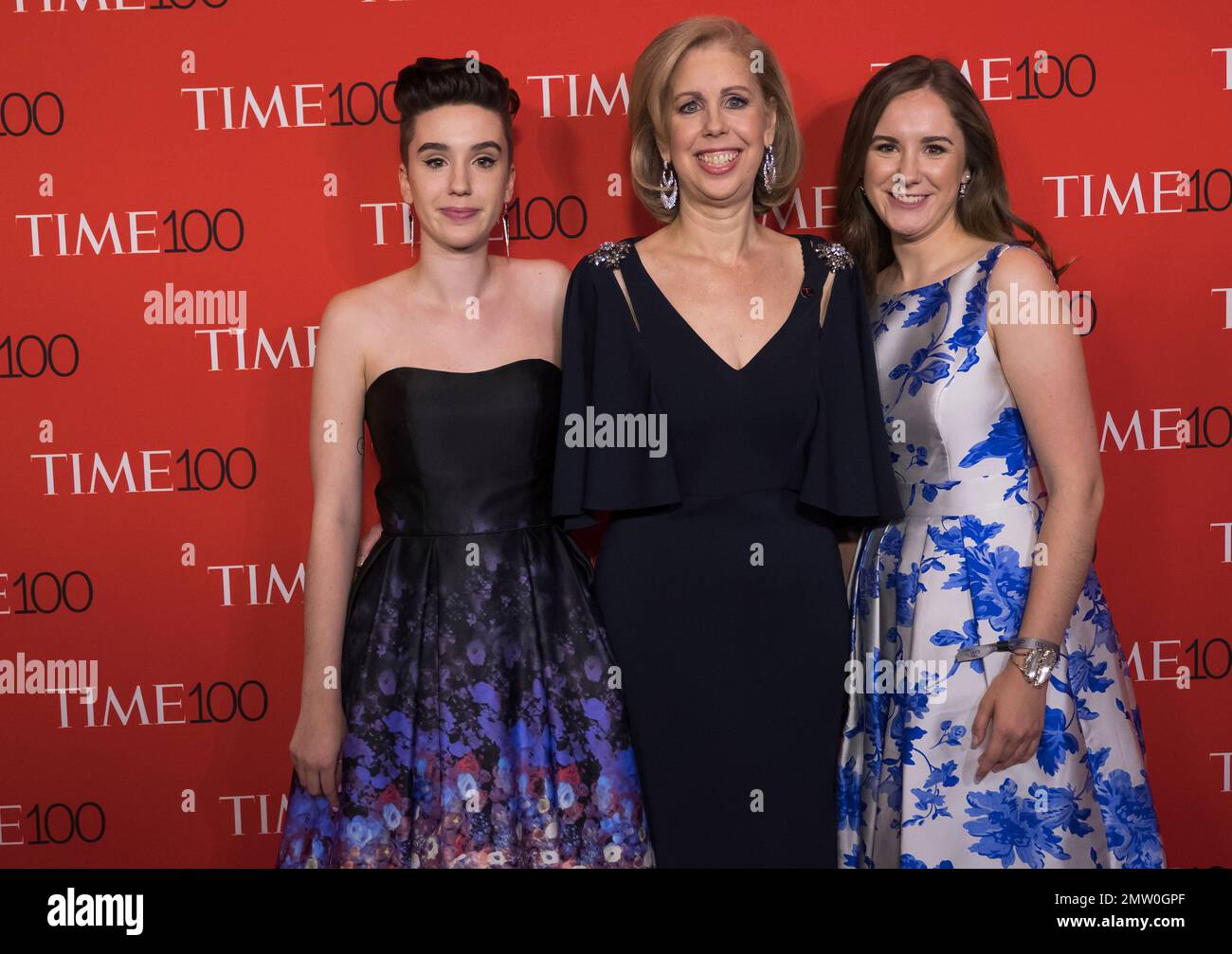 Sharla May, left, Nancy Gibbs, and Galen May attend the TIME 100 Gala ...
