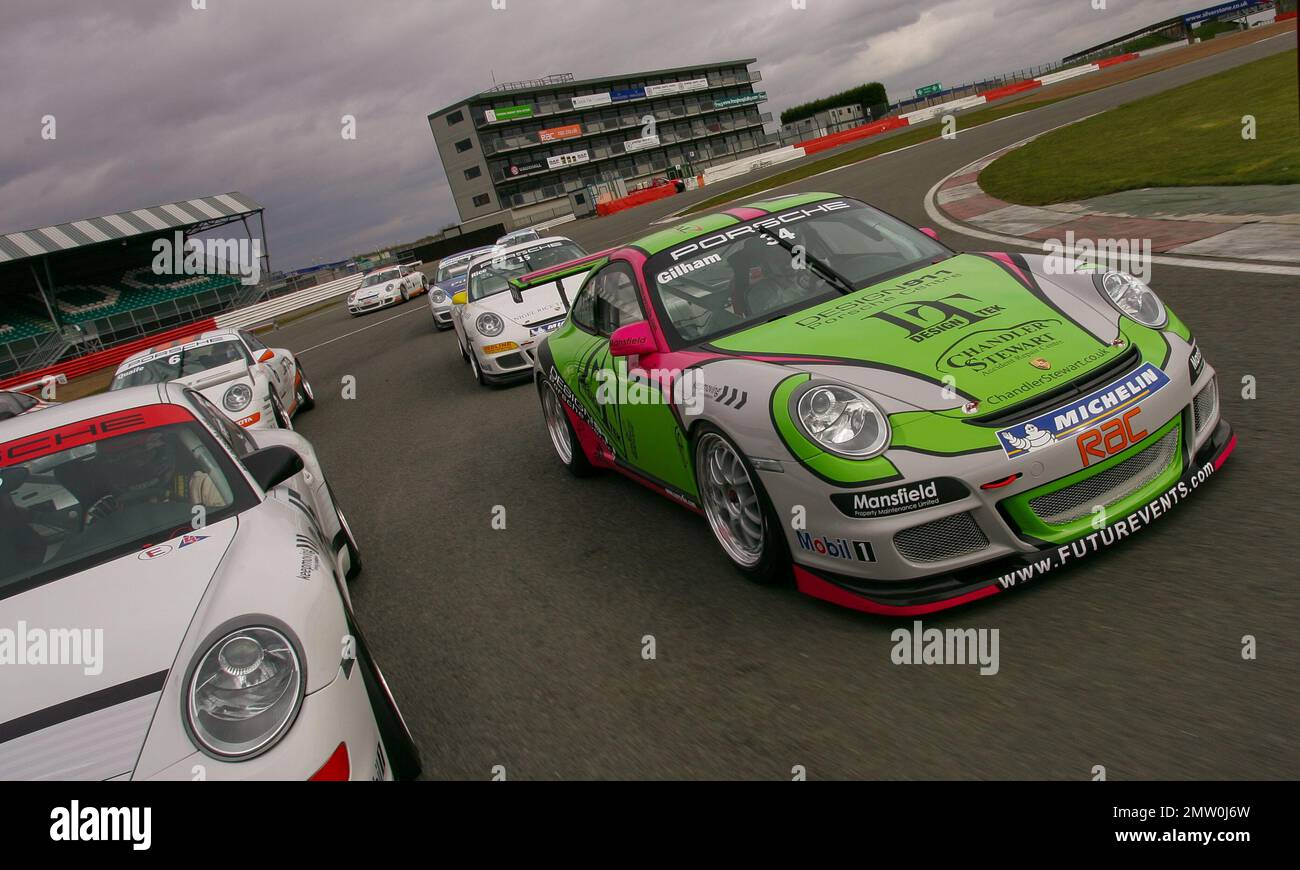 2008 Porsche Carrera cup of Great Britain rolling shoot of the cars ...