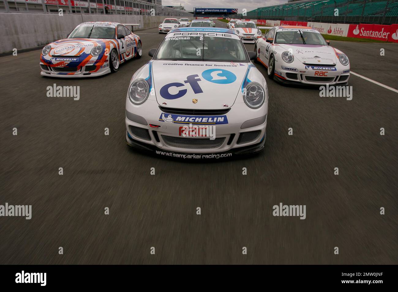 2008 Porsche Carrera cup of Great Britain rolling shoot of the cars ...