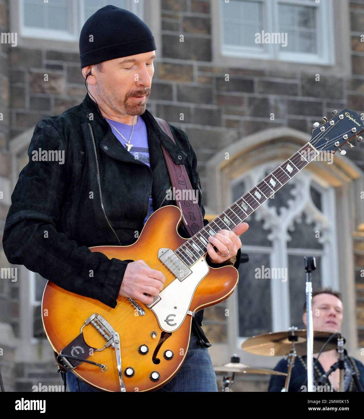 Legendary Irish rock band U2 performs live on "Good Morning America" at ...