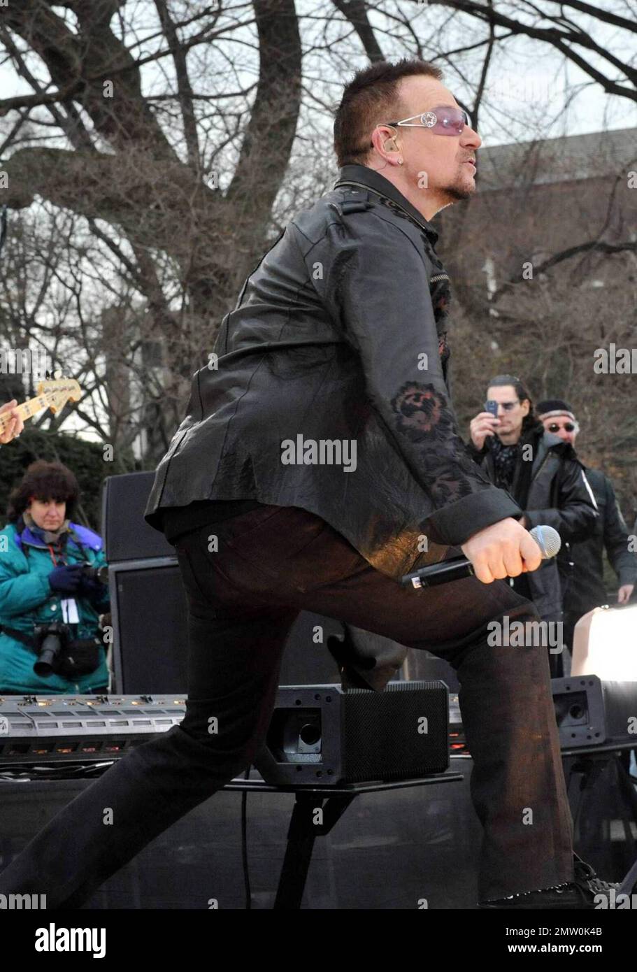 Legendary Irish rock band U2 performs live on "Good Morning America" at ...