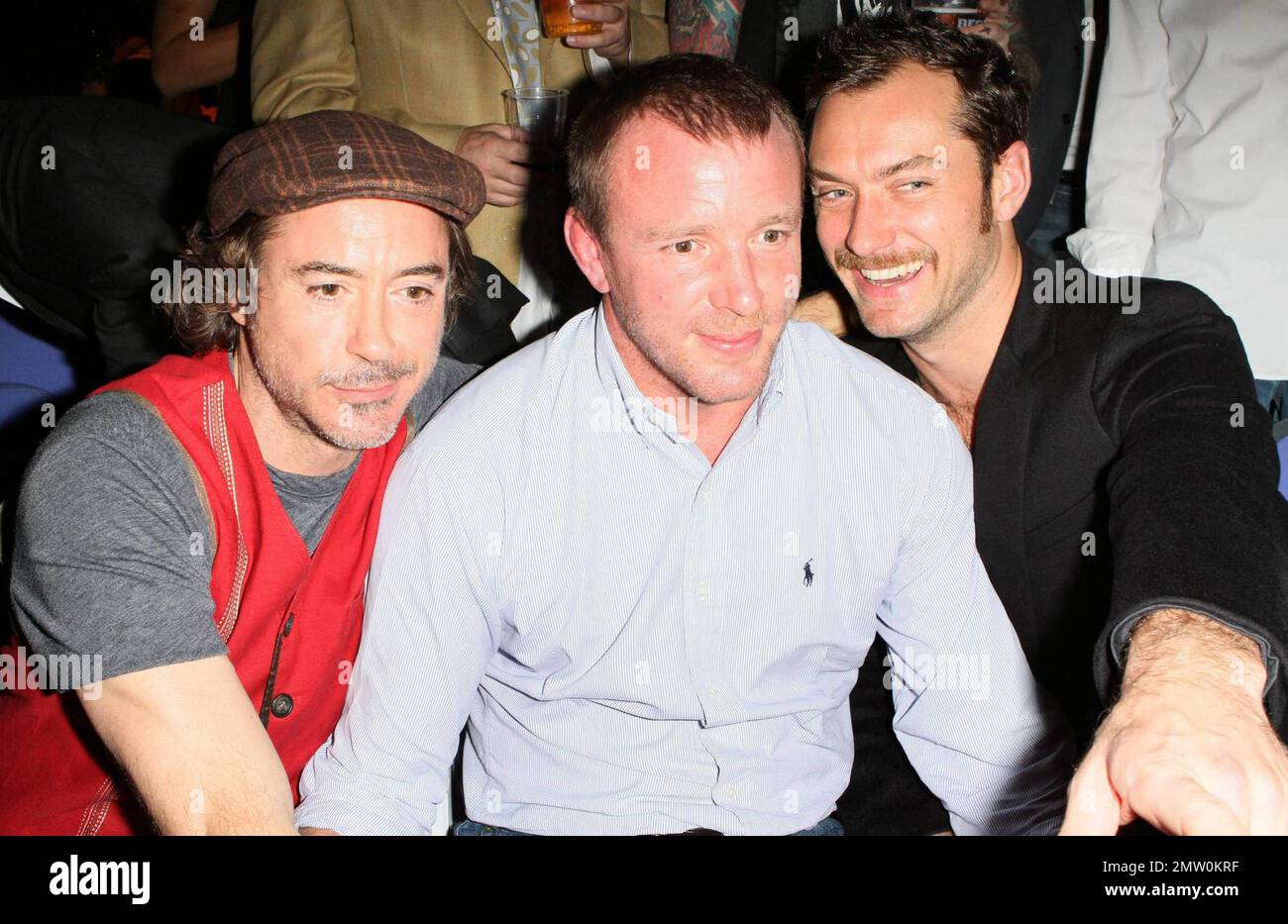 Best mates Robert Downey Jr., director Guy Ritchie and Jude Law appear ...